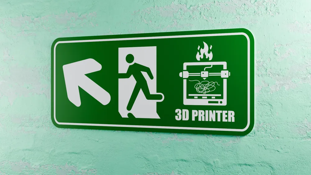 3D Printer Emergency Sign - Left Arrow Up-Left - Free 3D Print Model ...