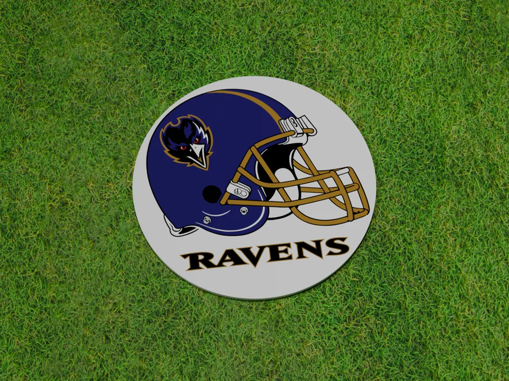 Baltimore Ravens Helmet Coaster - Free 3D Print Model - MakerWorld