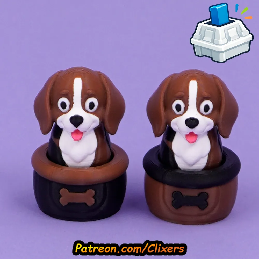 Beagle Dog Clicker Cute Fidget Toy - Free 3D Print Model - MakerWorld