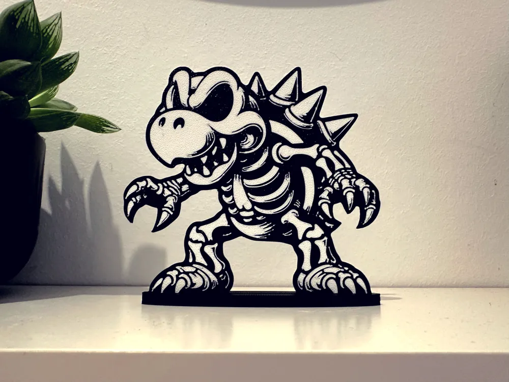 Skeleton Koopa – Super Mario 2D Silhouette Art by BluB - MakerWorld