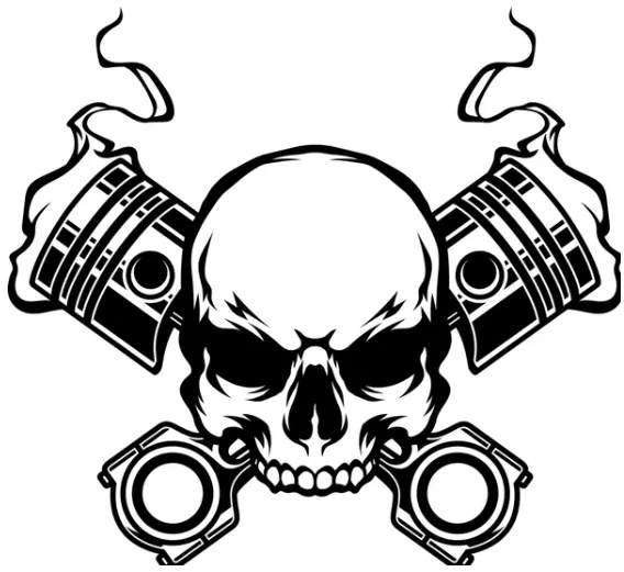 Skull and Piston Crossbones Wall Hanger by ChopperOriginals MakerWorld ...