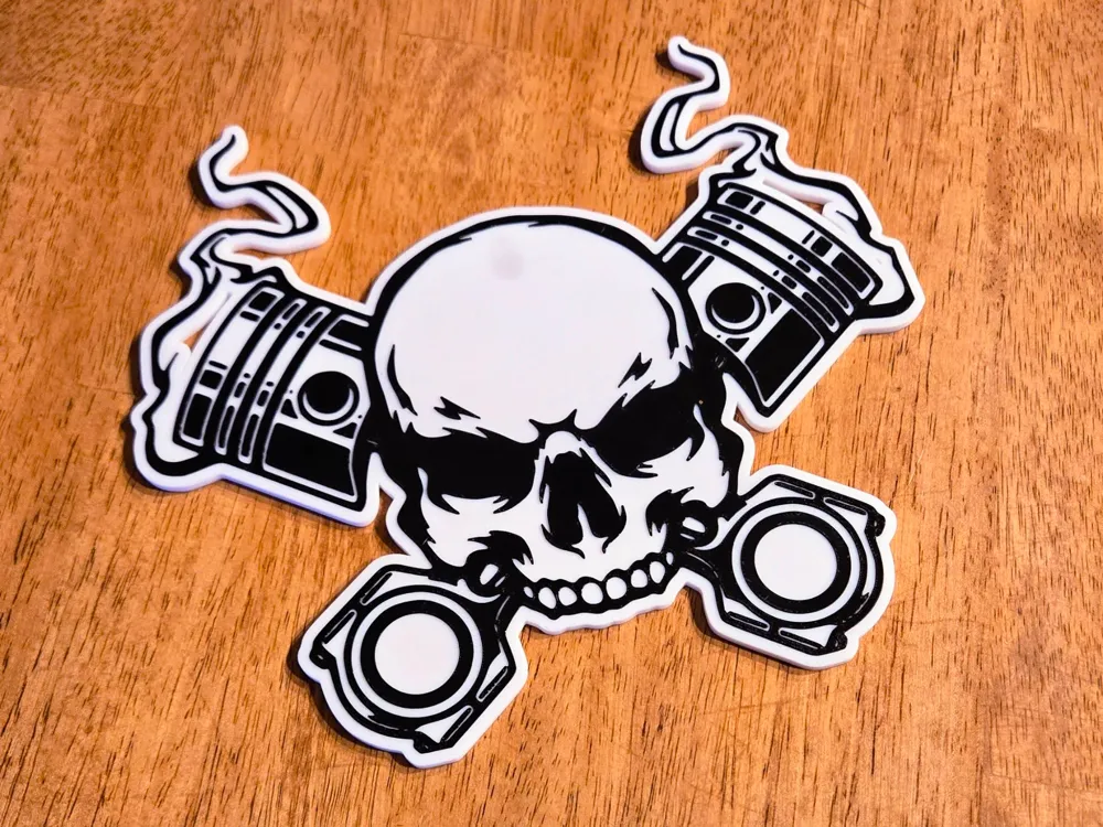 Skull and Piston Crossbones Wall Hanger by ChopperOriginals MakerWorld ...