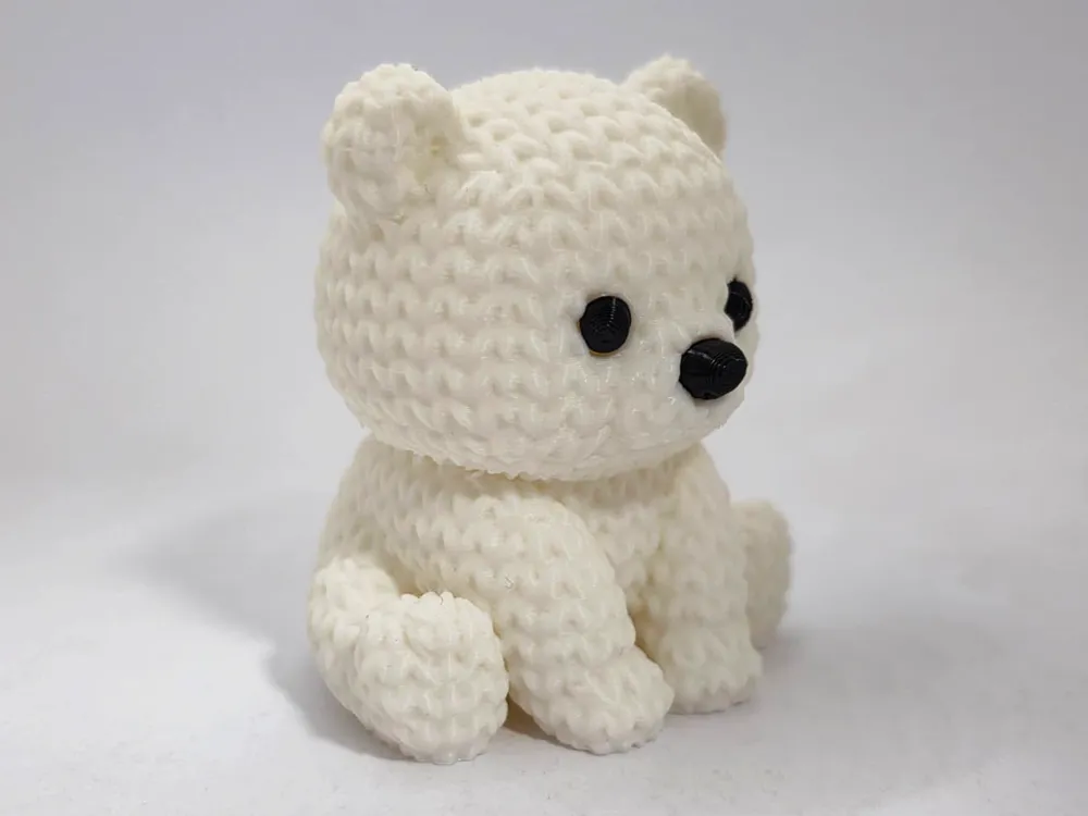 Knitted Polar Bear / NO AMS - MakerWorld 3D Model | 3Drop
