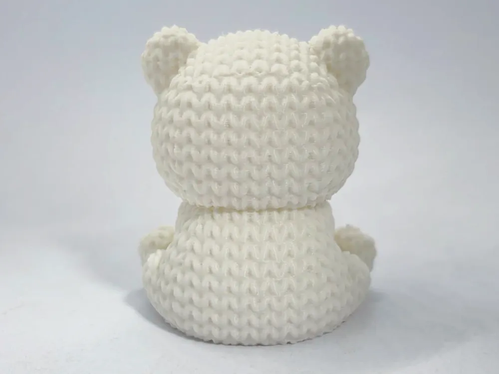 Knitted Polar Bear / NO AMS - MakerWorld 3D Model | 3Drop