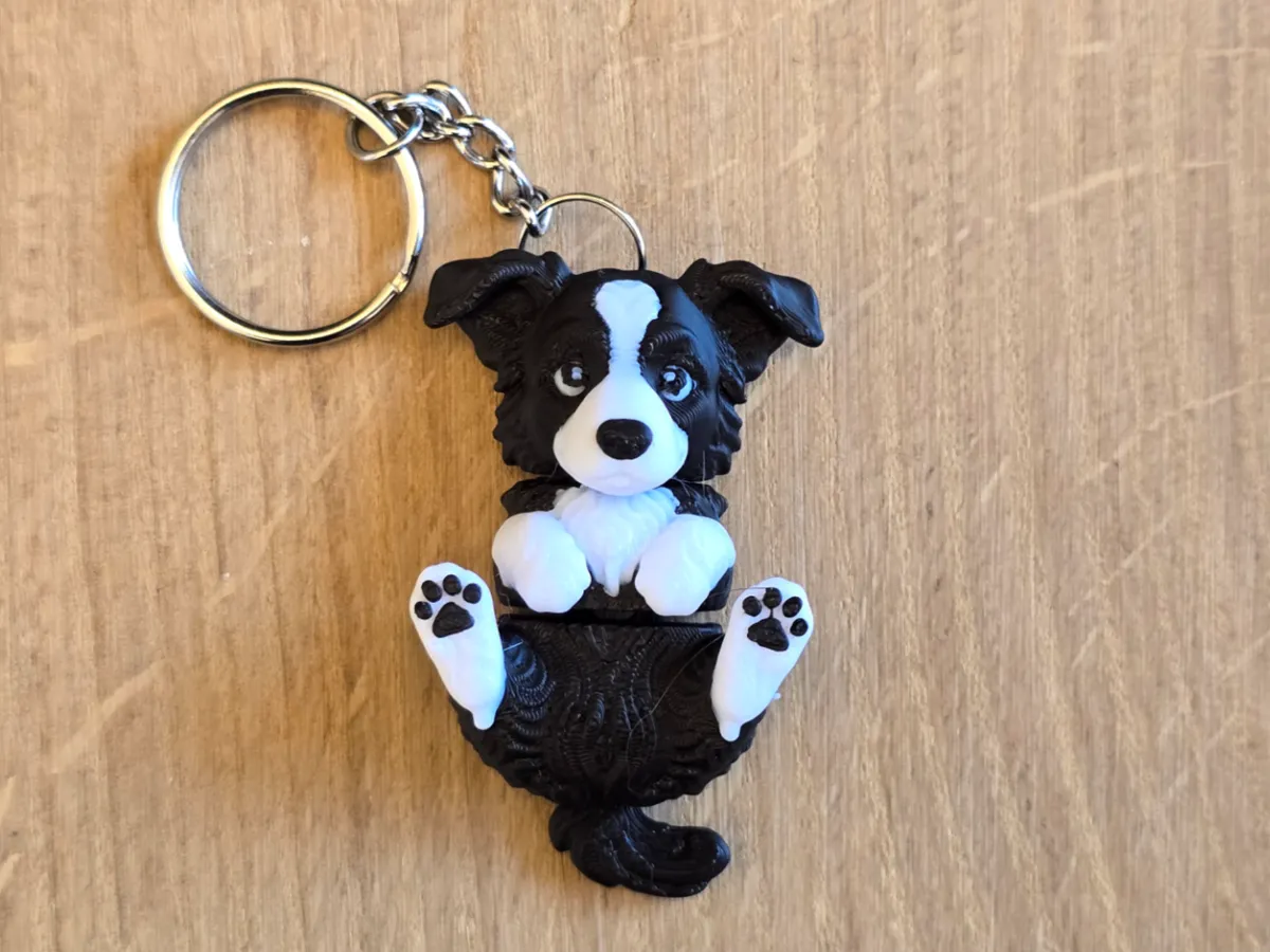 Border Collie dog flexi keychain - Free 3D Print Model - MakerWorld
