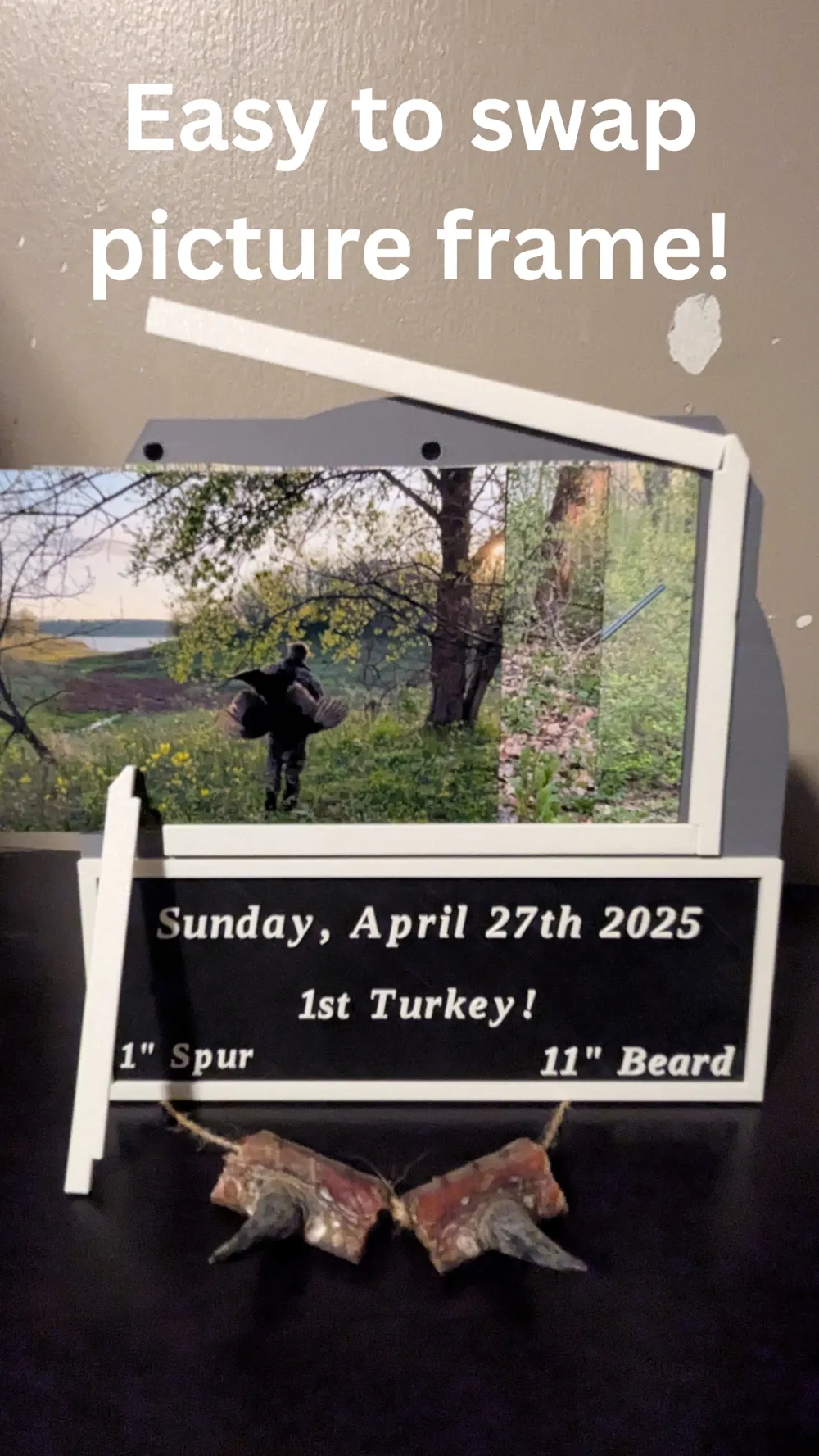 Displate turkey mount w/ custom text plate & frame - Free 3D Print ...