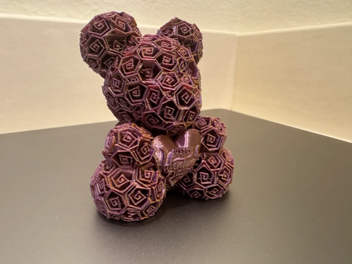 Valentine's Day Rose Bear - Free 3D Print Model - MakerWorld