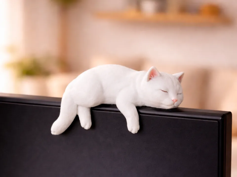 Sleepy cat monitor pet. - Free 3D Print Model - MakerWorld