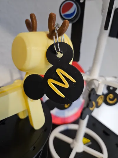 Mickey Mouse Keychain (customizable) by 3DPrintCess - MakerWorld