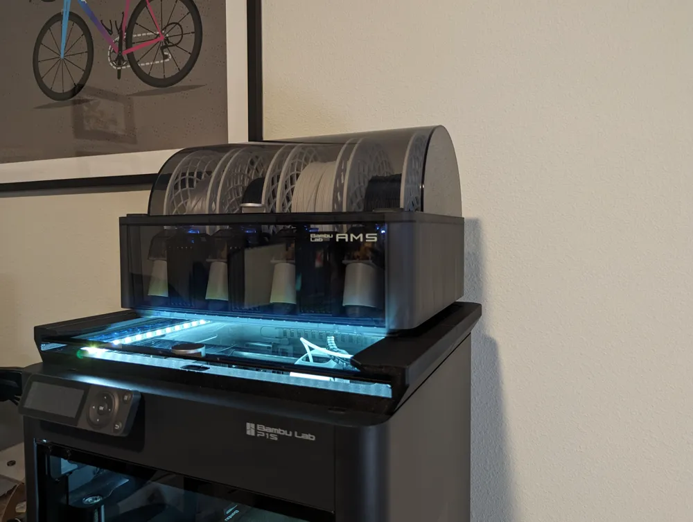 Low profile AMS riser with LED and glass lid riser by darren.meier MakerWorld: Download Free 3D ...