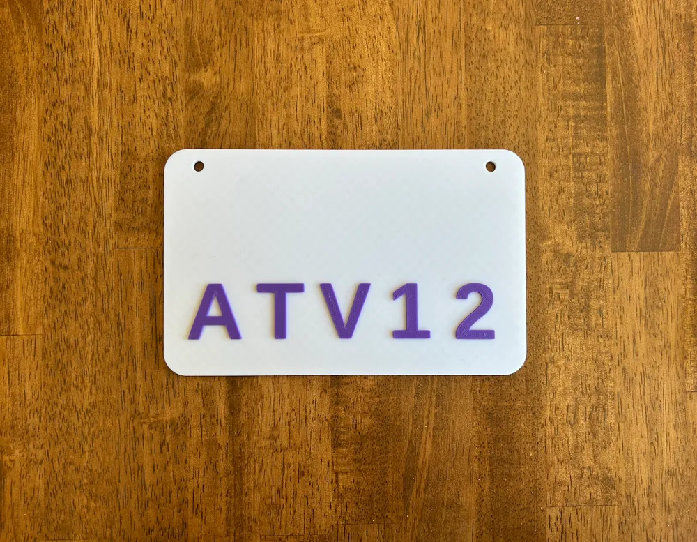 Customizable ATV License Plate - Free 3D Print Model - MakerWorld