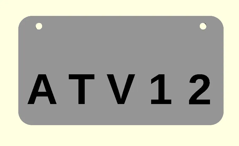 Customizable ATV License Plate - Free 3D Print Model - MakerWorld