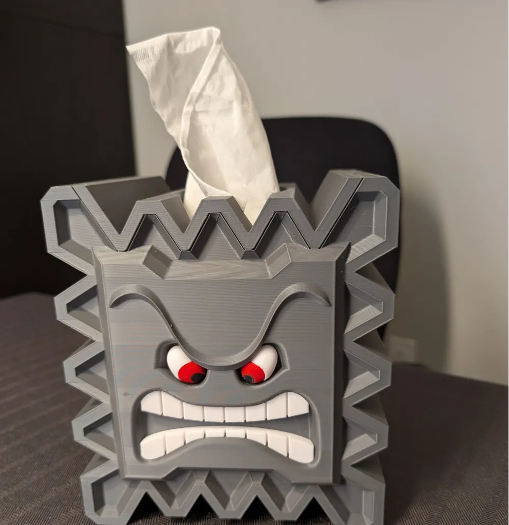 Super Mario Thwomp Tissue Box by anselor - MakerWorld