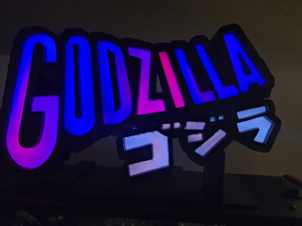 Godzilla LED Sign - Stern Pinball Godzilla Topper - Free 3D Print Model ...