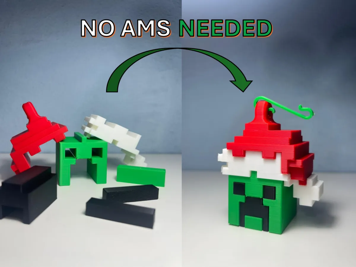 Assemblable 3D Santa Creeper - Free 3D Print Model - MakerWorld