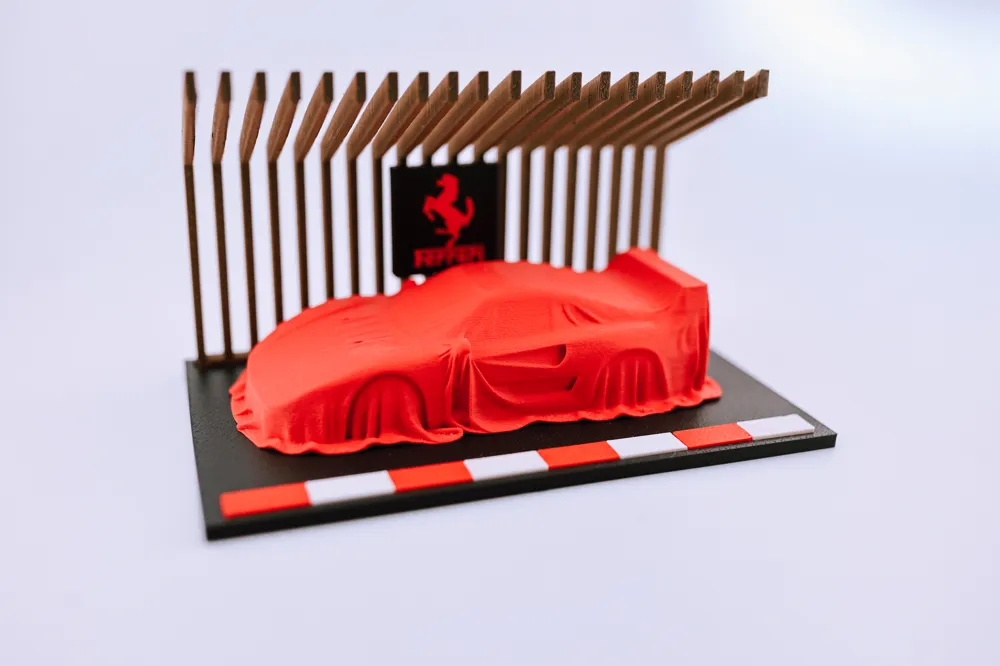 Covered Ferrari F40 Display stand and logo - Free 3D Print Model ...