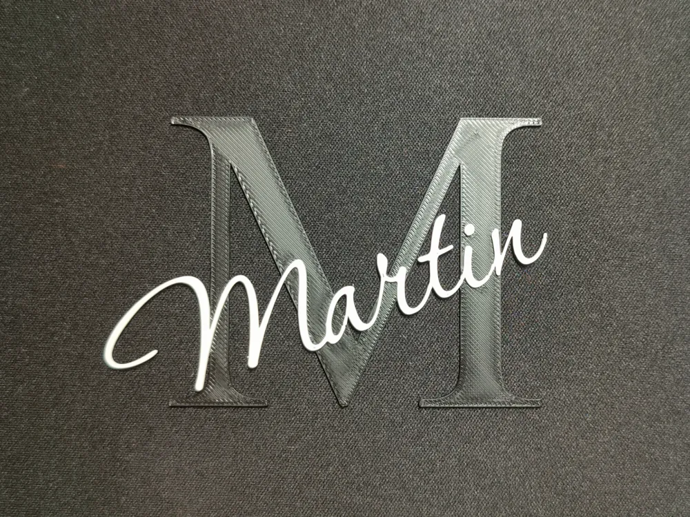 Nombre de la puerta, Cartel para puerta "Martin" – 2 colores, 6 mm de ...