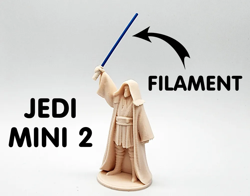 Jedi Miniature #2 w/Filament Lightsaber - Free 3D Print Model - MakerWorld