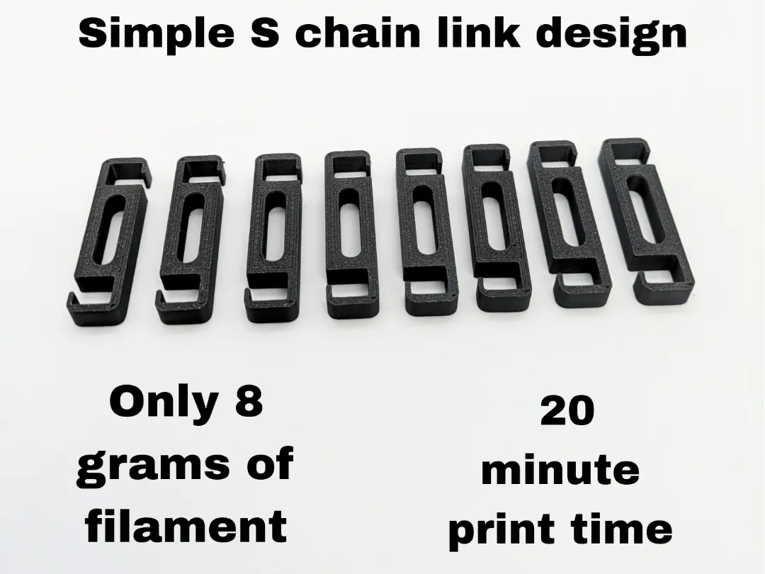Simple S chain link design - Free 3D Print Model - MakerWorld