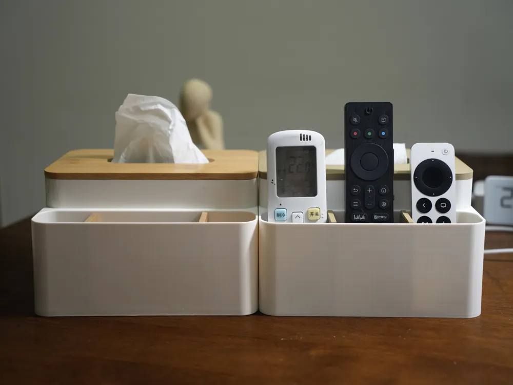 A desktop tissue box with a slot for remotes - Free 3D Print Model ...