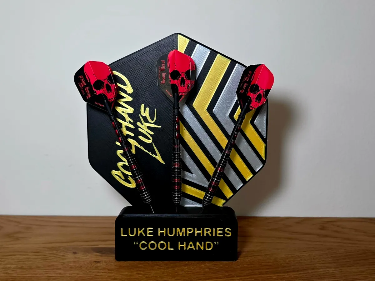 Luke Humphries "Cool Hand" Dart Holder - Free 3D Print Model - MakerWorld