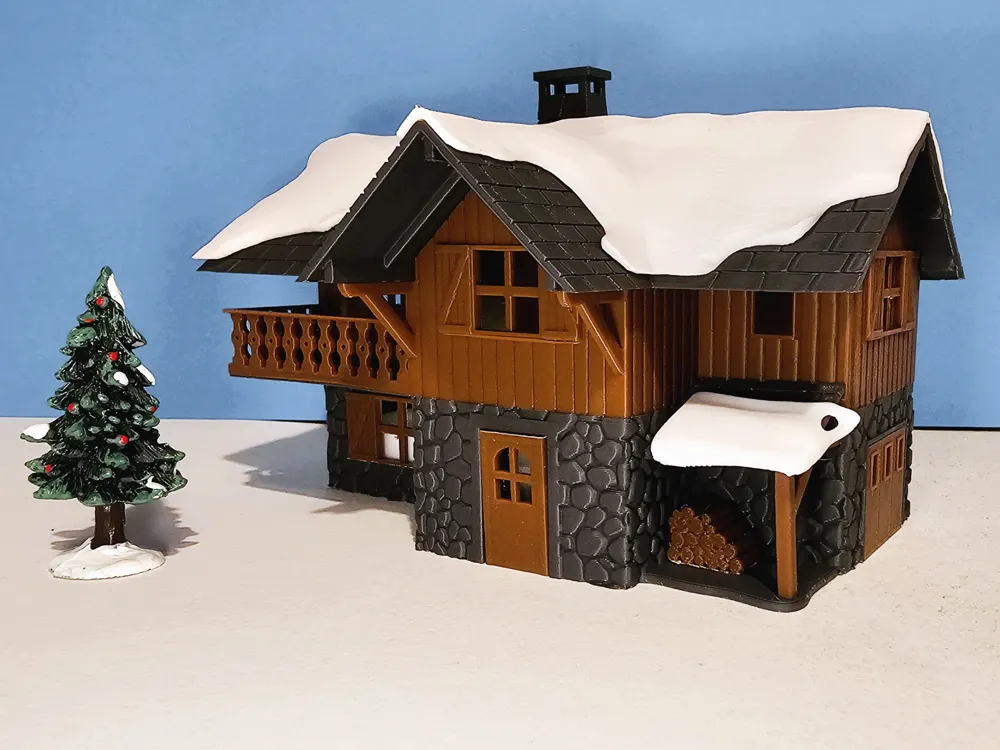 Snowy mountain chalet. House for christmas village by F3D MakerWorld ...