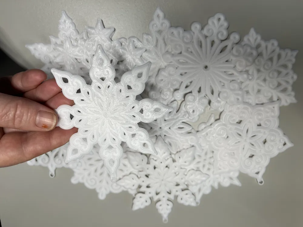 12 Fancy Snowflake Ornaments or Decorations - Free 3D Print Model ...