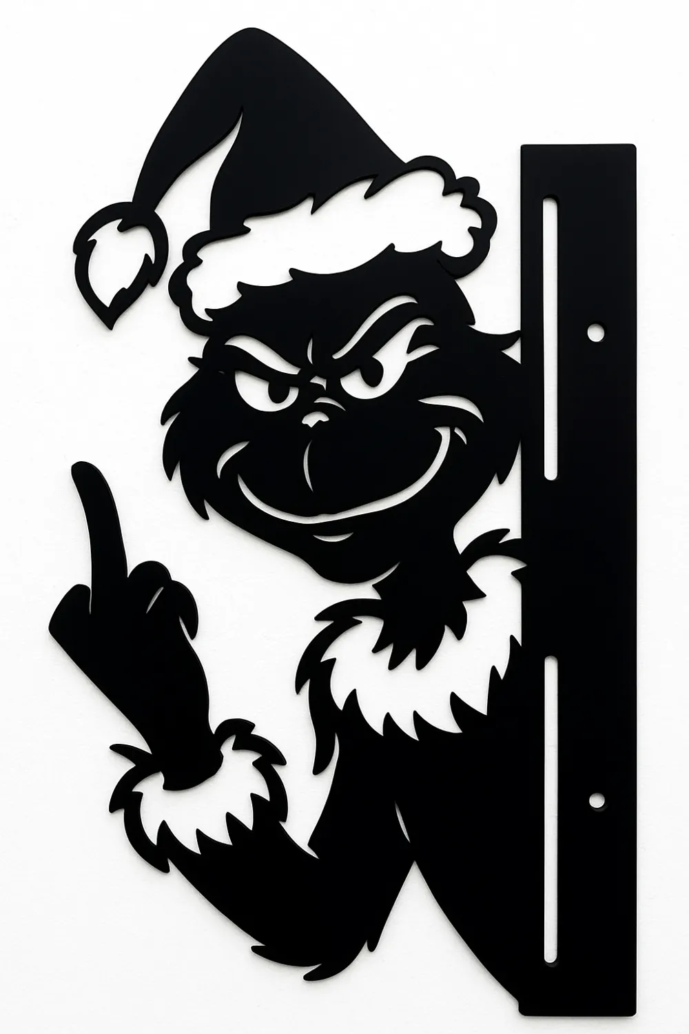 Grinch Peek-Around Middle Finger Fence Sign - Free 3D Print Model ...