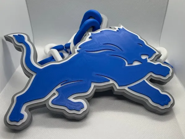 Detroit Lions Chain Medallion with Links by T.Phillips - MakerWorld