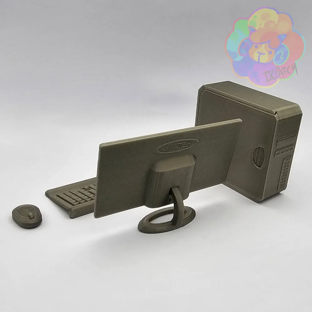 Tiny PC with Sliding Side Panel, Monitor, Keyboard, and Mouse by IXPatch - MakerWorld