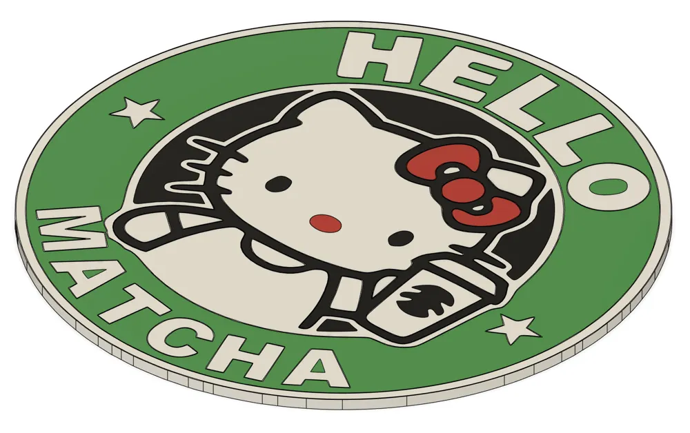 Hello Kitty Green Matcha Coaster for Table & Car Remixed by Maximvs ...