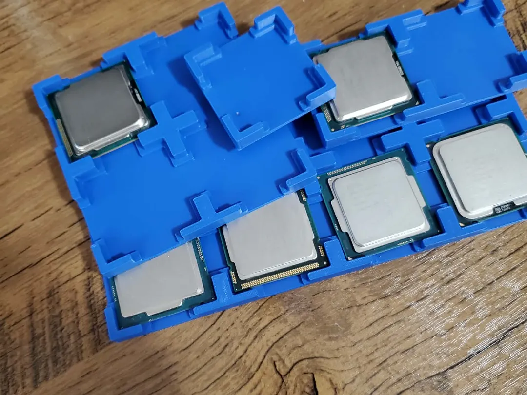 Intel square chip trays single, dual, quad, octo. - Free 3D Print Model ...
