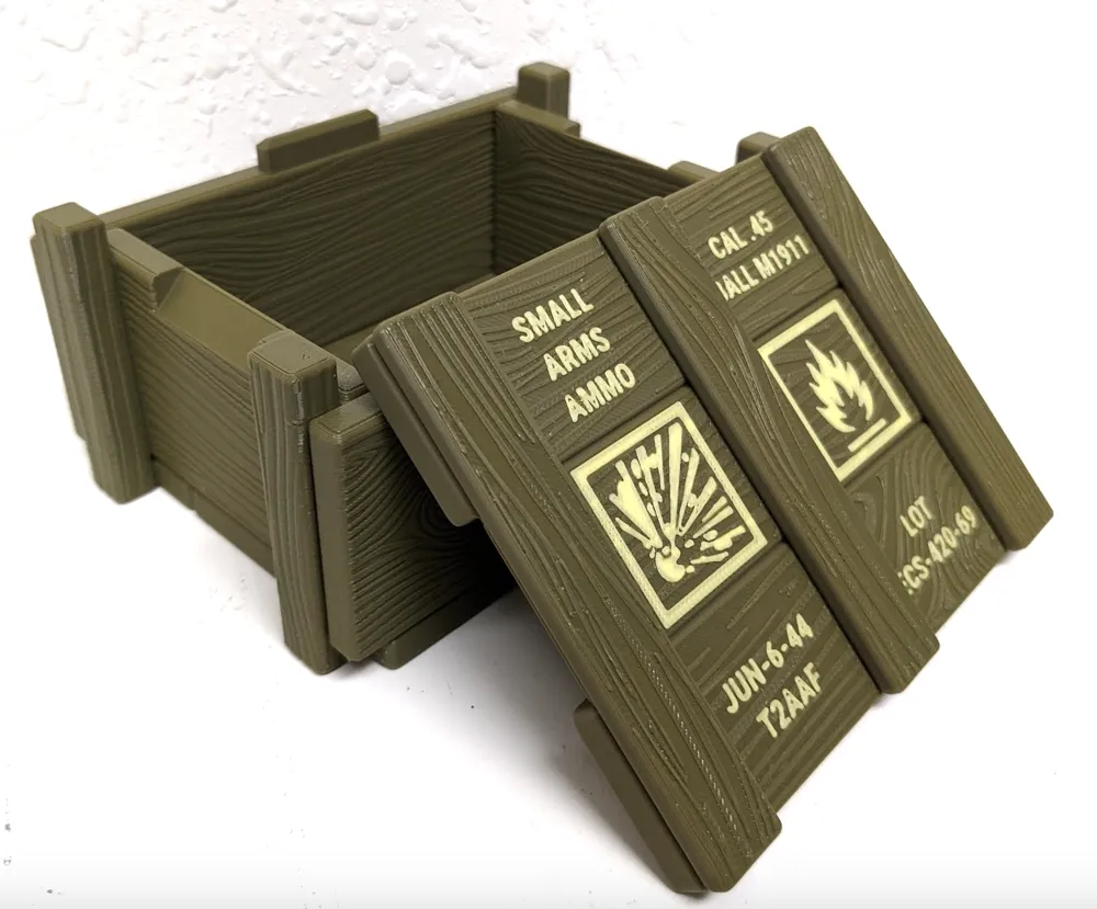 Storage Box Replica WWII Weapon Crate | Wood Grain - Free 3D Print ...