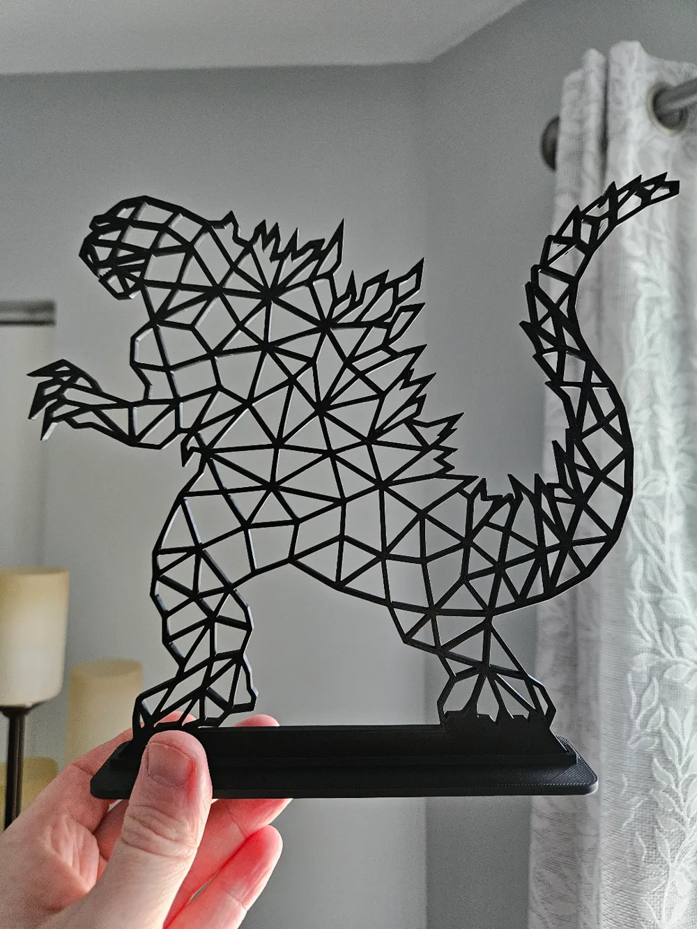 Geometric Low Poly - Godzilla - With Stand by JF-699 - MakerWorld