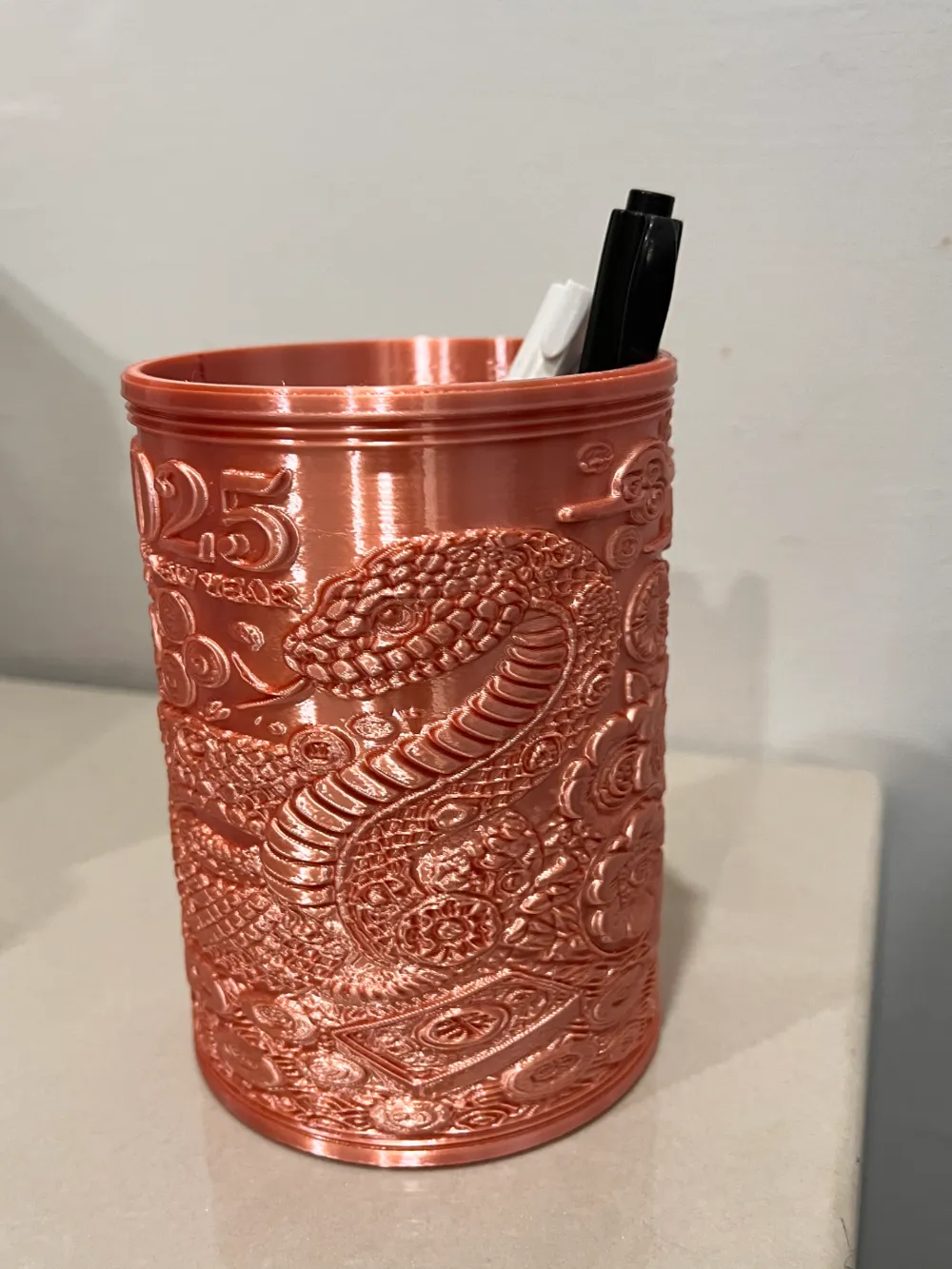 Year of the Snake pen holder by jerry320320 - MakerWorld