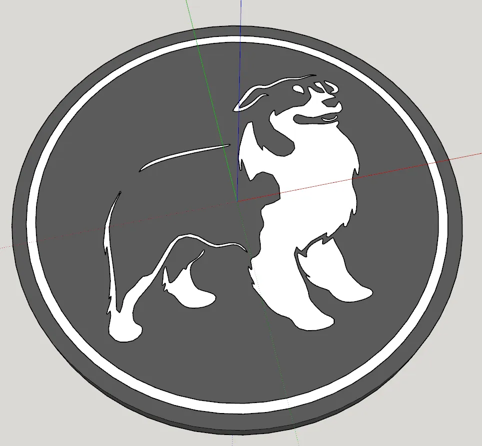 Aussie (Australian Shepherd) Stencil Coaster by rowiac - MakerWorld