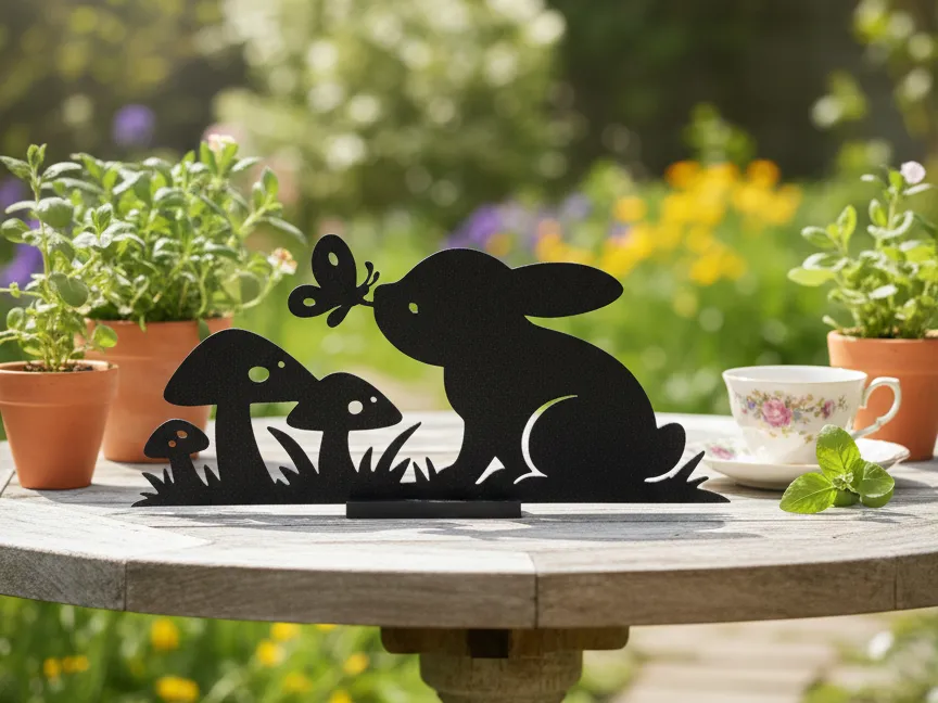 Bunny Standee with Butterfly Decoration with Stand - Free 3D Print ...