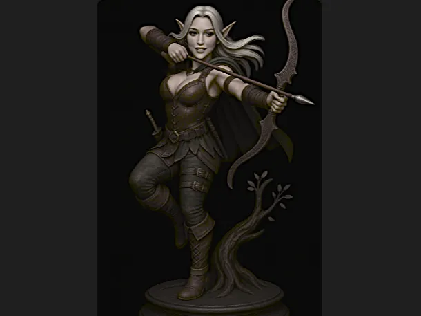 D&D Nature Element Archer - Free 3D Print Model - MakerWorld