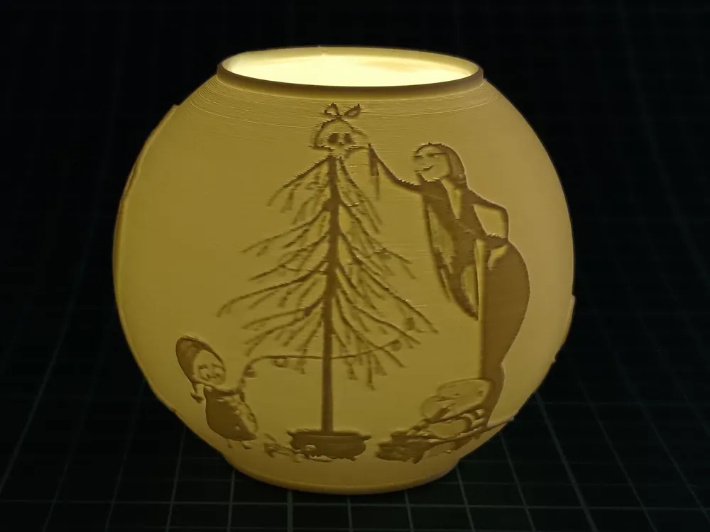 Tealight Addams family Christmas lamp by mystuffprint - MakerWorld