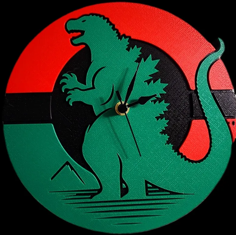 Godzilla Clock by jajames21 MakerWorld: Download Free 3D Models