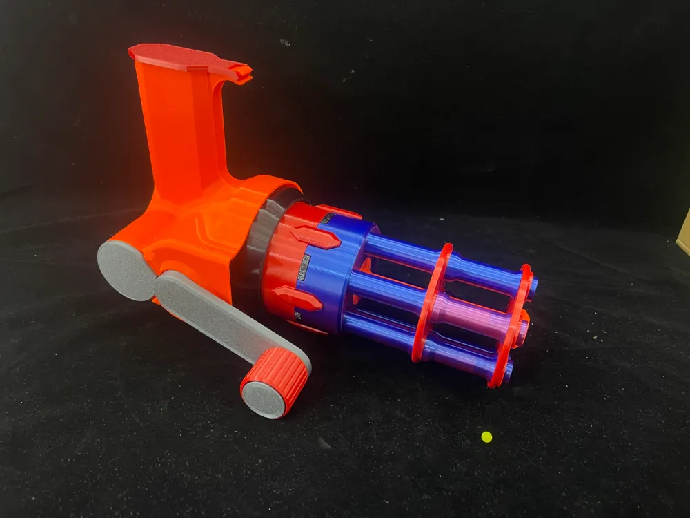 Gatling Gun (fires 6mm BB plastic pellets) by SolidWorks魔方云学院 ...