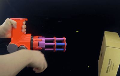 Gatling Gun (fires 6mm BB plastic pellets) by SolidWorks魔方云学院 ...