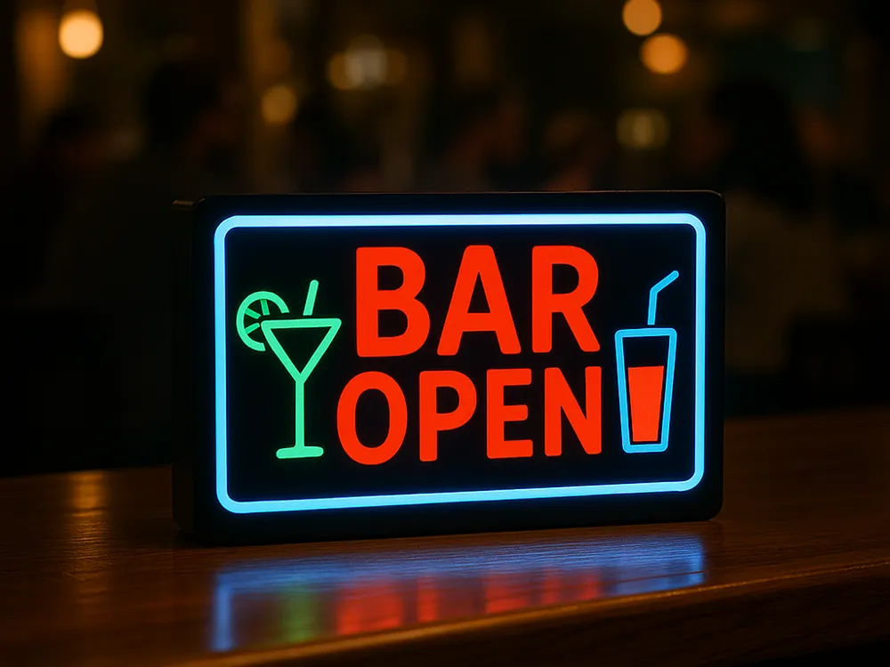 BAR OPEN” 3D-Printed Neon Sign 4Color Customizable by Bosmans ...