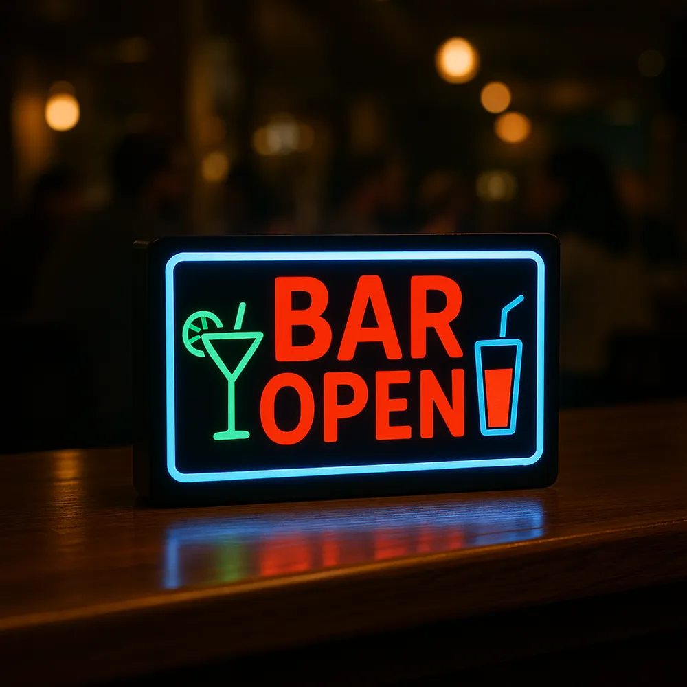 BAR OPEN” 3D-Printed Neon Sign 4Color Customizable by Studio Bosmans ...