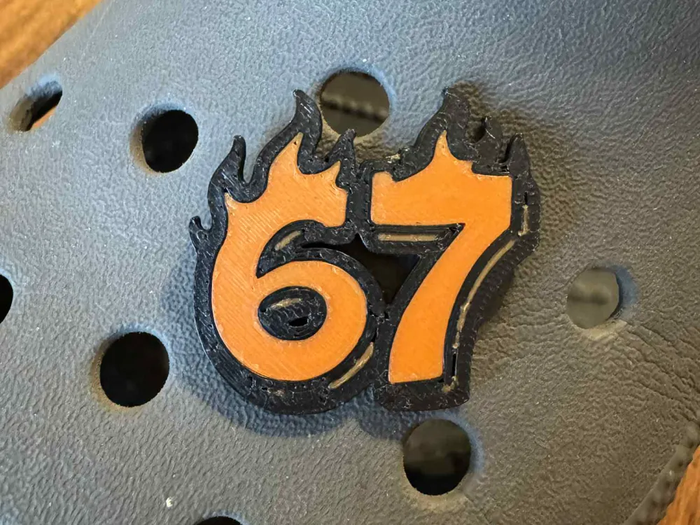 Flaming 67 Croc Charm/Jibbitz - Free 3D Print Model - MakerWorld