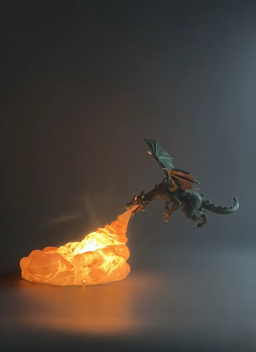 Dragon breathing fire lamp - Free 3D Print Model - MakerWorld