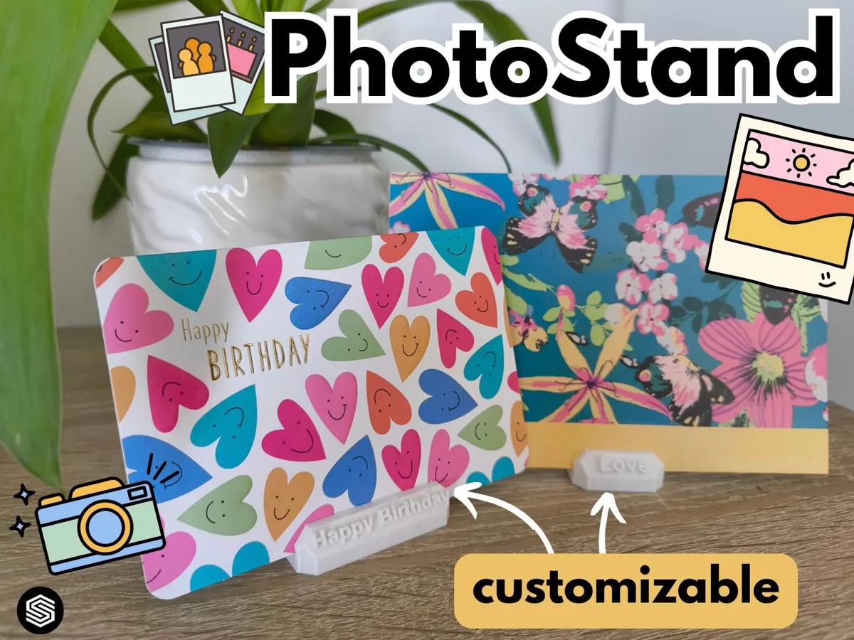 Photo Stand – Card & Picture Holder - Free 3D Print Model - MakerWorld