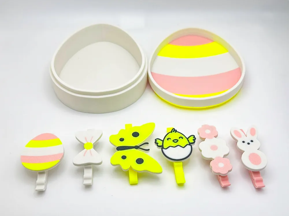 Easter Hair Clips with Egg Gift Box by Kopp3D - MakerWorld