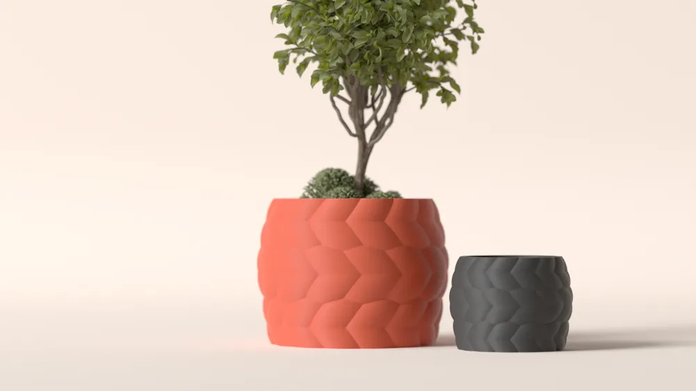 Plant Pot With Rope Look Texture. Modern Planter by Abstractia Design ...