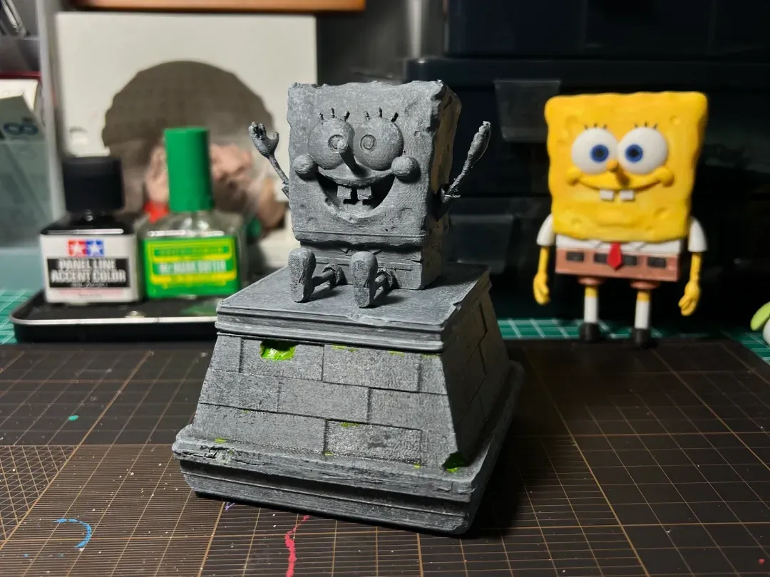 Spongebob Squarepants Stone Sculpture Figurine/Storage Box - Free 3D ...